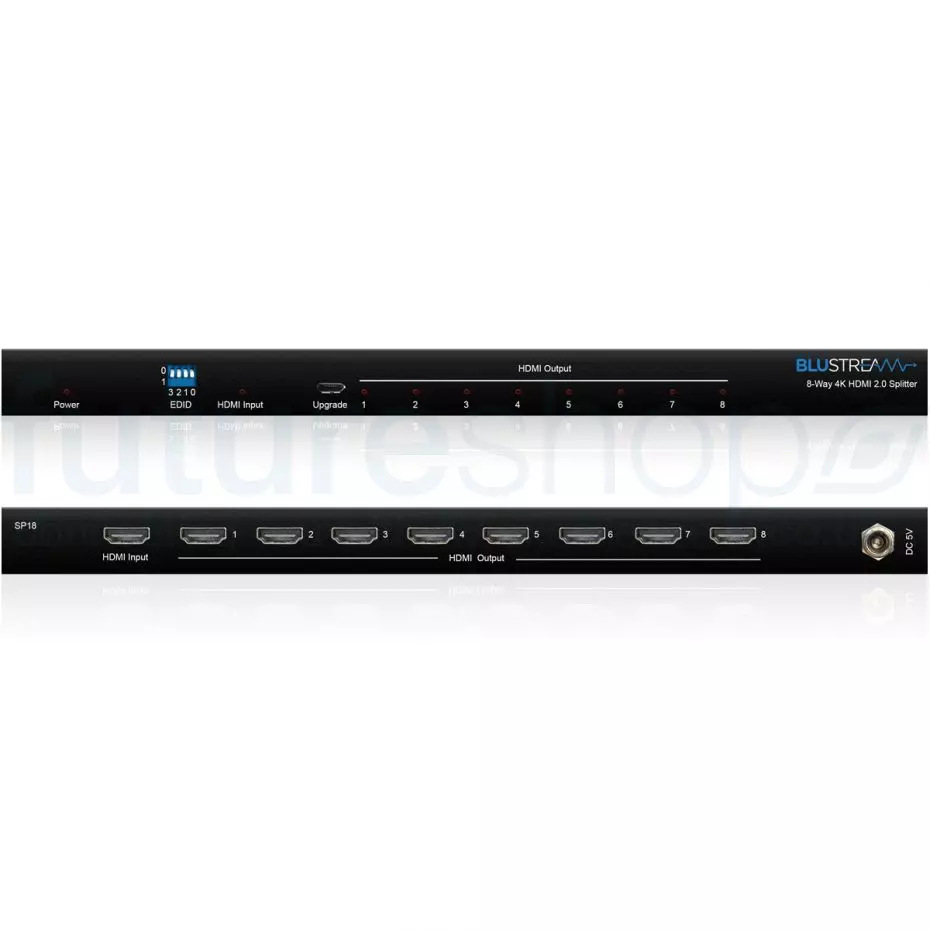 Blustream SP18 8-Way 4K HDMI 2.0 HDCP 2.2 Splitter with EDID Management ...