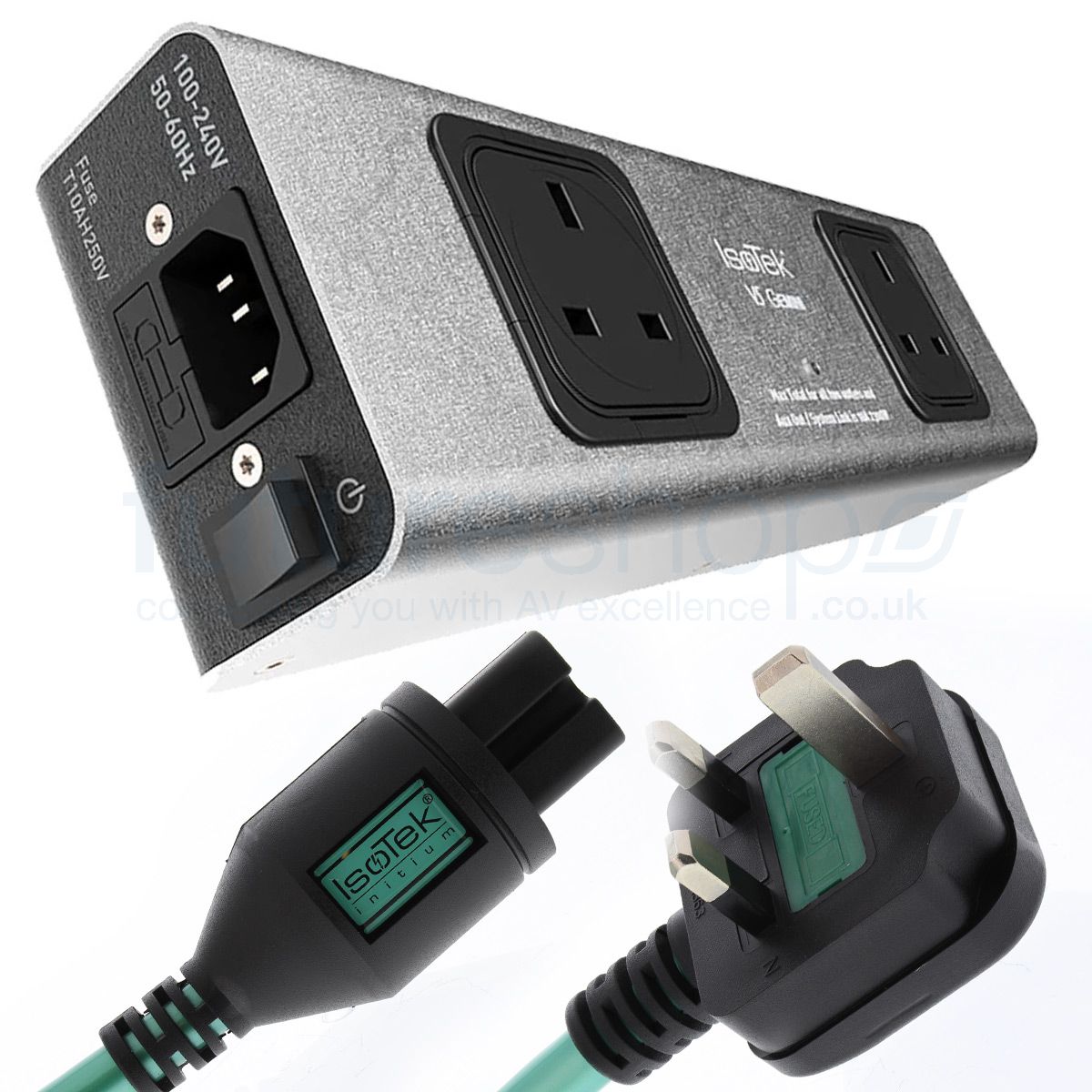 IsoTek V5 Gemini 2-Way Distribution Block W/ 2 x Initium Power Cables ...
