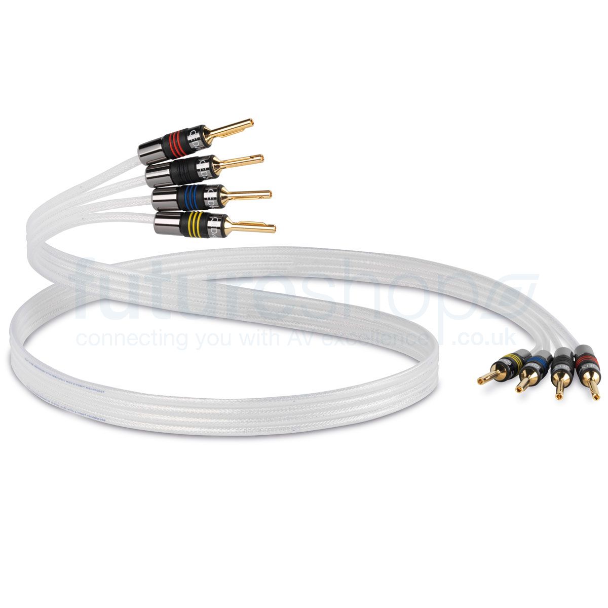 QED Silver Anniversary XT Bi-Wire Speaker Cable - 2m Pair - Banana to ...