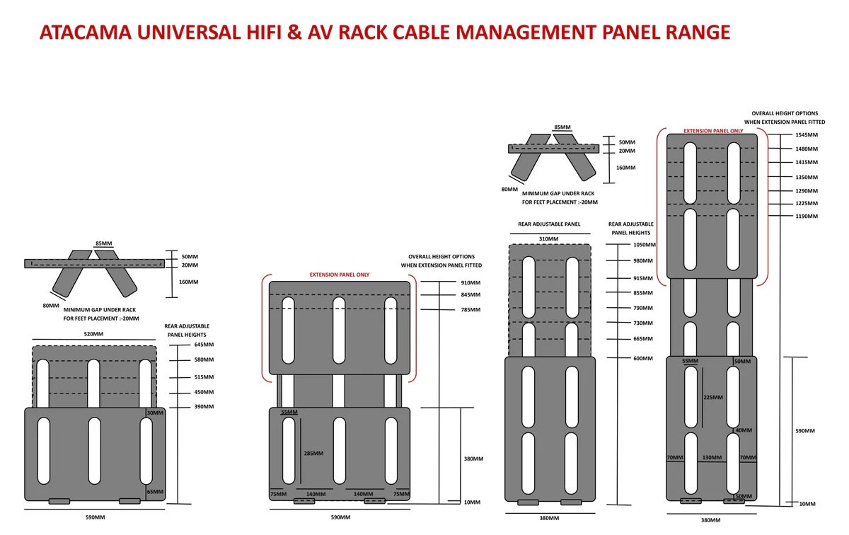 Atacama Universal CM Panel- Portrait Cable Management Pack